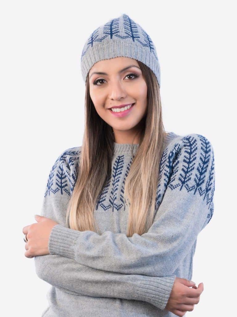 INTI ALPACA Alpaca Hat for Women in Gray Alpaca Wool - Winter Beanie ...