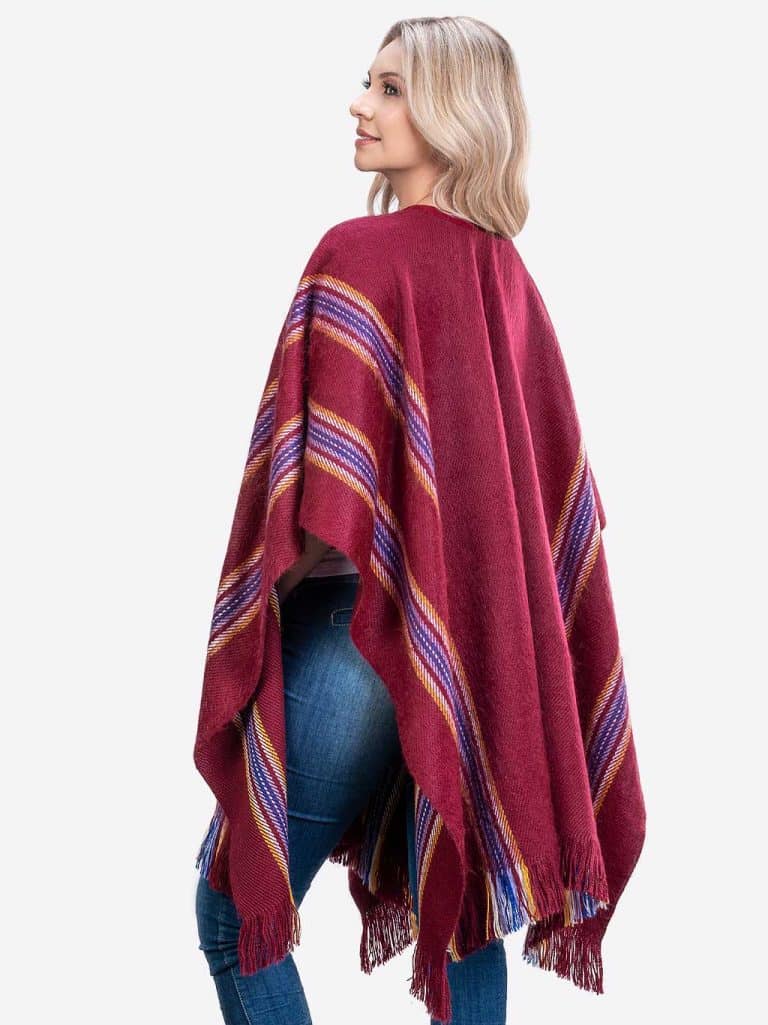 INTI ALPACA Women's Alpaca Poncho with V-Neck - Handmade Cape in ...